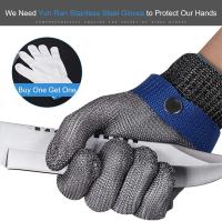 China Level 9 Stainless Steel Wire Metal Mesh Gloves 9'' 10'' 11'' for sale