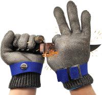 China Adjustable Cuff Wire Metal Mesh Cut Resistant Gloves No Rusty for sale