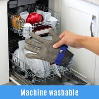 China Adjustable Cuff Wire Metal Mesh Cut Resistant Gloves No Rusty for sale