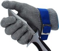 China Adjustable Cuff Cut Resistant Metal Mesh Gloves EN420 EN388 for sale