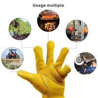China 100% Genuine Cowhide Pasted Cuff Driver Split Leather Work Gloves Anti Smash for sale