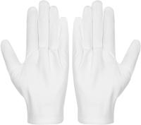 China Etiquette White Cotton Work Gloves  For Driving Abrasion Resistant for sale