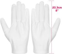 China Etiquette White Cotton Work Gloves  For Driving Abrasion Resistant for sale