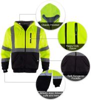China 280GSM Polar Fleece Safety Winter Hi Vis Waterproof Jacket EN20471 for sale