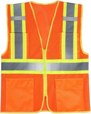 China 5cm Orange 18.5*16.5 Inches Safety Reflective Vest for sale