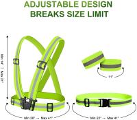 China Adjustable 1.5cm Reflective Hi Vis Running Gear 42*52cm for sale