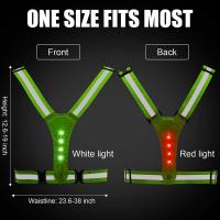China 38inch Reflective Running Vest With Led Lights 45m-200m Visual Range for sale
