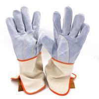 China Glass Fibre Welder Leather Heat Resistant Safety Gloves Anti Slip 212F 100C for sale