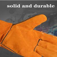 China EN420 EN388 ANSI 2 Layer High Temperature Cowhide Welding Gloves Wear Resistant for sale