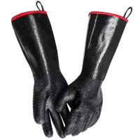 China Turkey Fryer Black BBQ Neoprene Kitchen Gloves Dotted OEM for sale