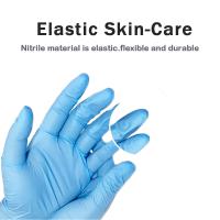 China Textured 3.5 Mil Hospital Disposable Blue Nitrile Exam Gloves Anti Slip for sale