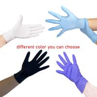 China Textured 3.5 Mil Hospital Disposable Blue Nitrile Exam Gloves Anti Slip for sale