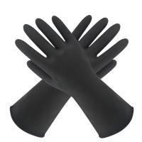China OEM Chemical Proof Black Latex Long Gloves Antistatic Fireproof for sale
