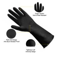China OEM Chemical Proof Black Latex Long Gloves Antistatic Fireproof for sale