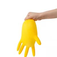 China Flock Lined Oilproof Latex Rubber Gloves Chemical Resistance 22 Inch for sale