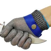 China 25CM 5 Finger Safety Metal Mesh Gloves Cut Protection for sale