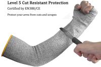 China HPPE Polyester Knife Cut Proof Arm Guards EN388 Level 4 for sale