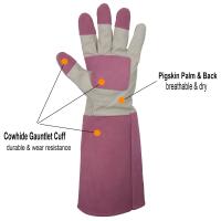 China Rose Pruning Elbow Heavy Duty Gardening Gloves Ladies Abrasion Resistant for sale