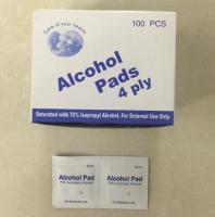 China Medical Alcohol Prep Pads 70% Isopropyl Alcohol Disposable Swabs 65x30mm 2 Ply for sale