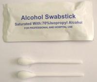 China Alcohol Swabstick 70% Isopropyl Alcohol 150x40mm Sterile Medical Cotton Swabsticks for sale