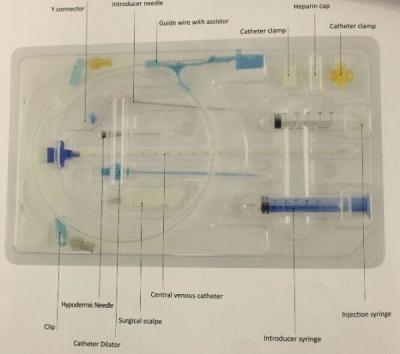 China Luer Lock Central Venous Catheter Kit 1-150ml/H Medical Grade Polyurethane for sale