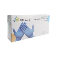 China Disposable Nitrile Gloves Powder-Free High Elastic Medical Grade Blue 100pcs per Box for sale