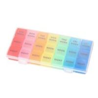 China Plastic Medicine Box 21 Compartment Portable Travel Pill Organizer Colorful for sale