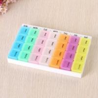 China 28 Grid Travel Pill Case Split Single Portable Colorful Medicine Box 7 Days for sale