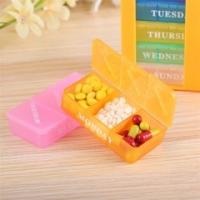 China Rainbow Color 7 Day Plastic Pill Box 21 Square Compartment Medicine Organizer for sale