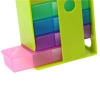 China Rainbow Color 7 Day Plastic Pill Box 21 Square Compartment Medicine Organizer for sale