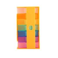 China Rainbow Color 7 Day Plastic Pill Box 21 Square Compartment Medicine Organizer for sale