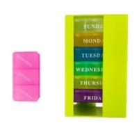China Rainbow Color 7 Day Plastic Pill Box 21 Square Compartment Medicine Organizer for sale