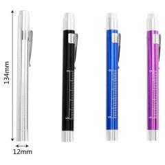 China Aluminum Alloy Nurse Penlight with Pupil Gauge LED Medical Pen Light 5 Lumens 2 AAA for sale