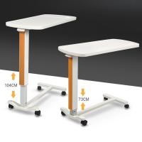 China Mobile Hospital Medical Furniture ABS Wooden Hydraulic Lifting Dining Table with Pulley 1200x600mm for sale