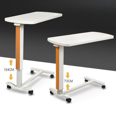 China Mobile Hospital Medical Furniture ABS Wooden Hydraulic Lifting Dining Table with Pulley 1200x600mm for sale