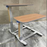 China Mobile Hospital Medical Furniture ABS Wooden Hydraulic Lifting Dining Table with Pulley 1200x600mm for sale