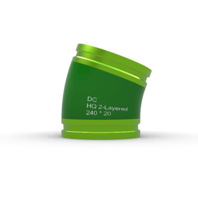China Double Layer High Pressure Hydraulic Elbow Pipe 240x20mm Green Wear Resistant 63 HRC for sale