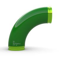 China Double Layered High Wear Resistant Concrete Pump Elbow 275x90mm 63 HRC for sale