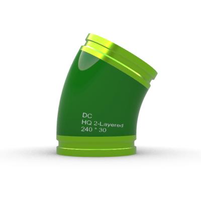 China Green Elbow Double Layered High Wear Resistant Dual Pipe 240x30 mm for Concrete Pump for sale