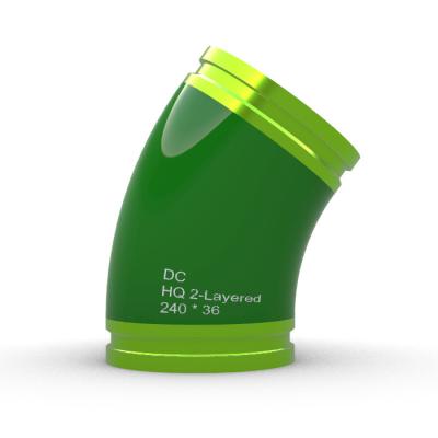 China High Pressure Double Layered Wear Resistant Concrete Pump Pipe 240x36 Green Elbow for sale