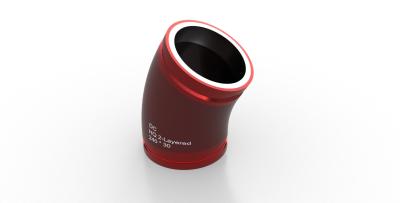 China DC Double-Layered Concrete Pump Elbow Pipe 240x36mm High Wear Resistant Red for sale
