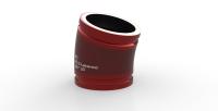 China DC Double-Layered Concrete Pump Elbow 240x30mm High Wear-Resistant Dual Pipe Red for sale