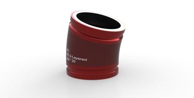 China DC Double-Layered Concrete Pump Elbow 240x30mm High Wear-Resistant Dual Pipe Red for sale