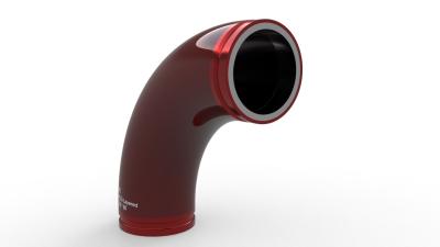 China DC Double-Layered High Wear-Resistant Concrete Pump Elbow 275x90mm Red for sale
