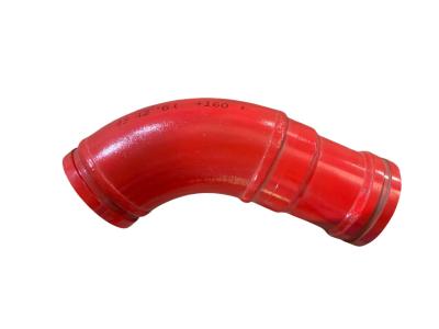 China 100mm to 125mm Dual Layered High Wear Resistant Concrete Pump Elbows 63 HRC for sale