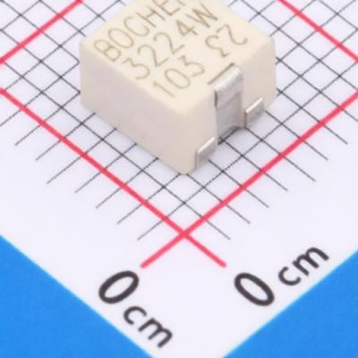 China Surface Mount 4MM Glass Glaze Preset Potentiometer BOCHEN 3224W-1-103E with 10 Turns and 0.25W Power for sale