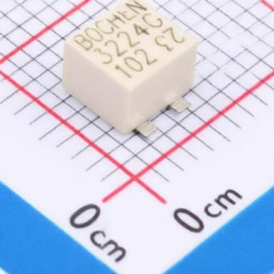 China Glass Glaze 4MM Surface Mount Potentiometer BOCHEN 3224G-1-102E with High Precision 10 Turn Rotation for sale