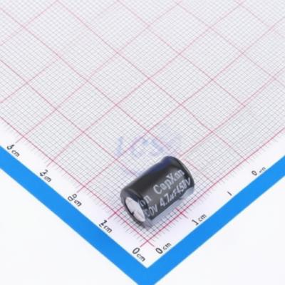 China Durable CapXon KM4R7M450G125A capacitor featuring RoHS compliance and safety vent construction design for sale