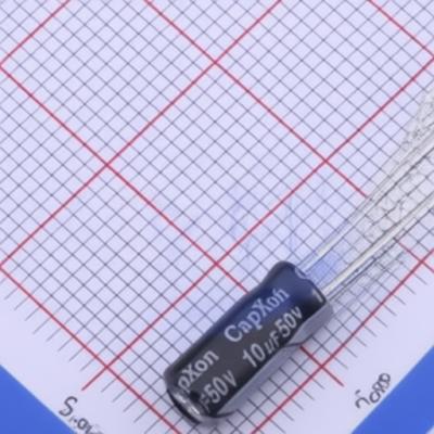 China Radial Electrolytic Capacitor CapXon KM100M050C110A 100uF 50V for Circuit Board Assembly and Repair for sale