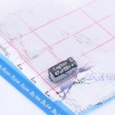 China Electrolytic Capacitor 47uF 50V CapXon GH470M050E110A PET Sleeve Safety Vent Overpressure Protection for sale